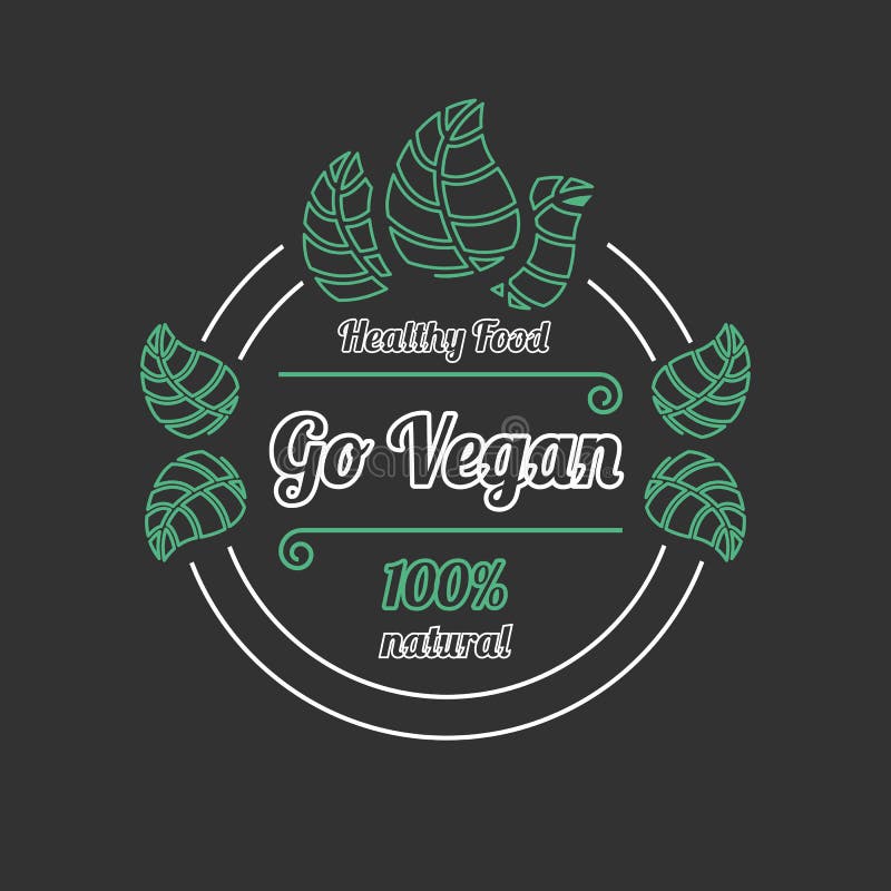 Go Vegan Outline Banner or Icon Stock Vector - Illustration of banner ...