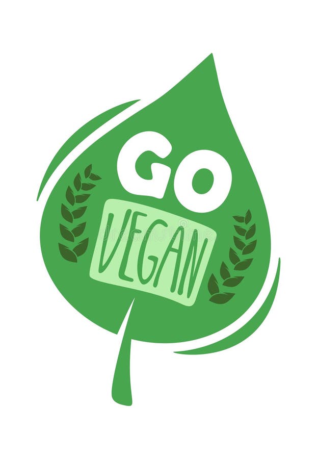 Go Vegan Slogan Badge Cartoon Stock Vector - Illustration of fruit ...