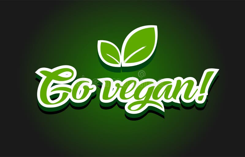 Go Vegan Text Logo Icon Design Stock Vector - Illustration of typeface ...