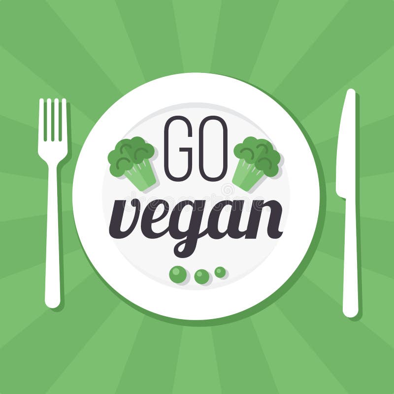 Go Vegan Vector Poster Concept. Stock Vector - Illustration of flat ...
