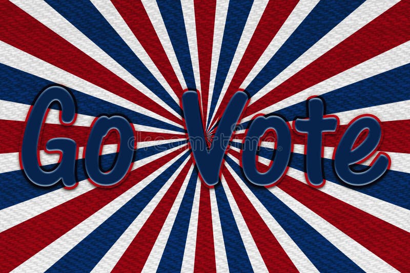 Go Vote Message with USA Burst Ray Stripes Stock Image - Image of stars ...