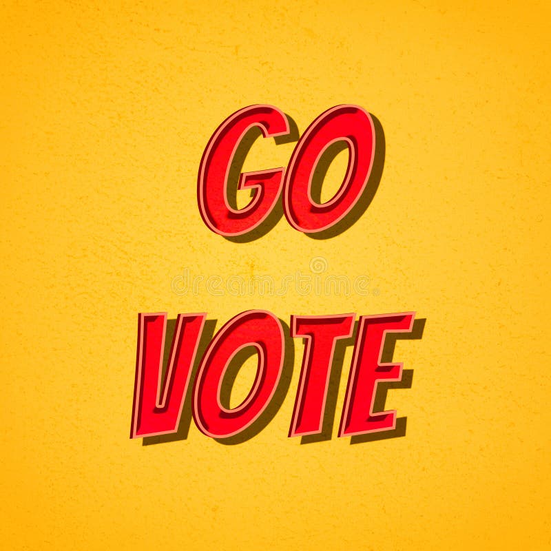 Go Vote Retro Typography Illustration Stock Illustration - Illustration ...
