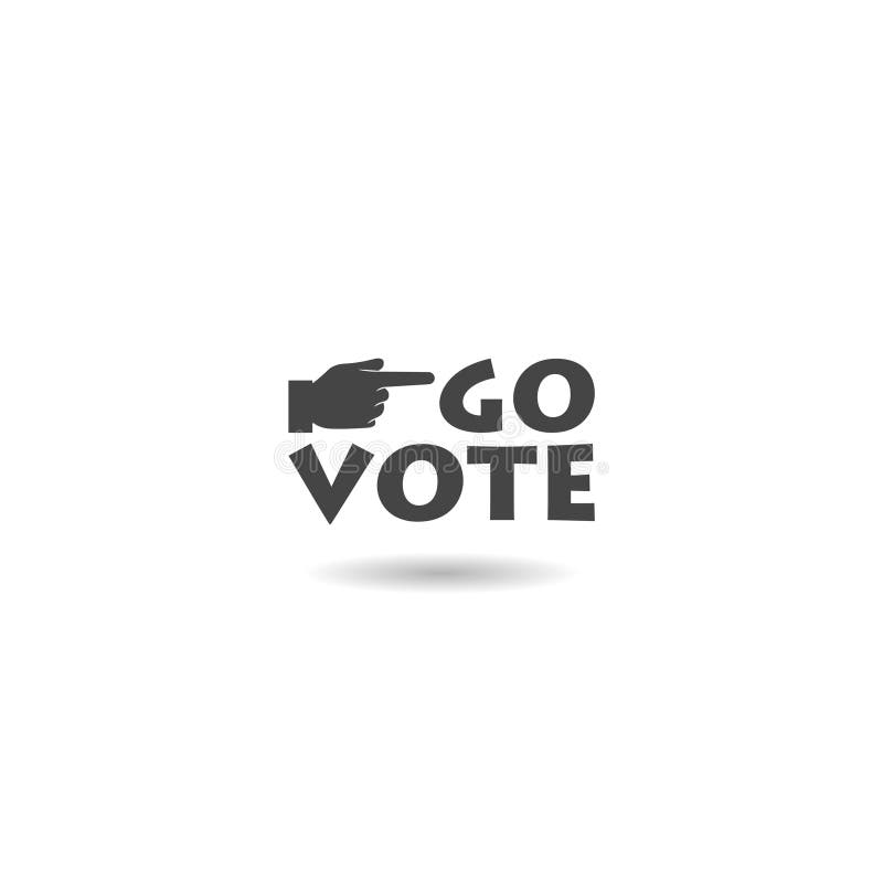 Go Vote Simple Icon with Shadow Stock Vector - Illustration of ...