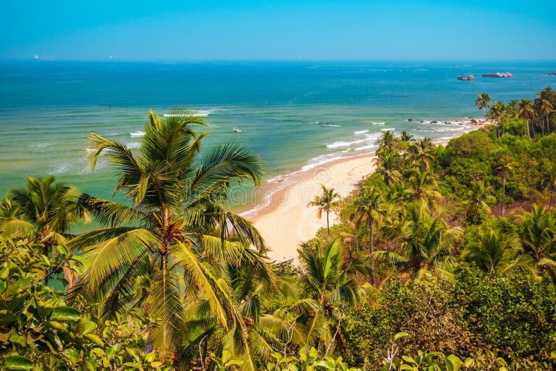 Goa Beach Aerial View, India Stock Photo - Image of vacation, beach ...