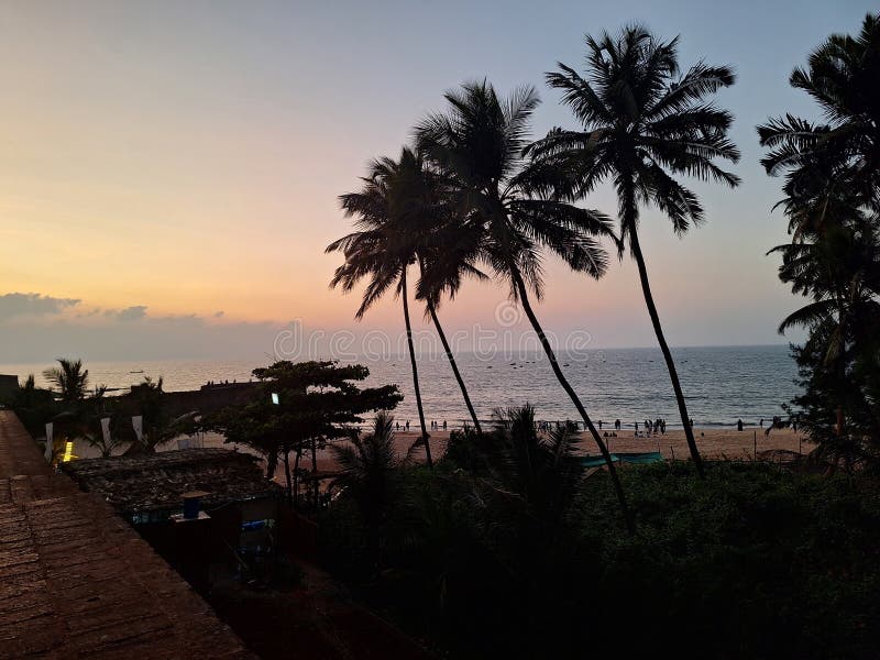 Goa beach at dawn stock photo. Image of beach, time - 340192992