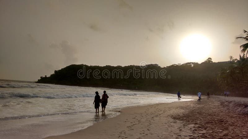 Goa Beach sun set in india stock image. Image of peace - 153110511