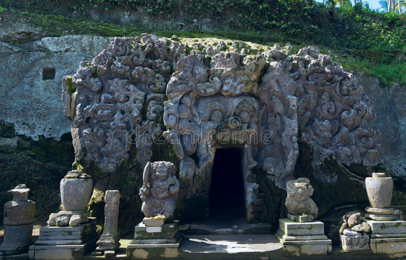 Goa Gajah Ancient Temple in Bali Stock Photo - Image of built, buddhism ...