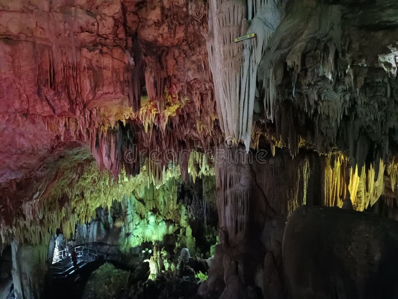 Goa Gong Cave Interior with Dramatic Lighting Stock Photo - Image of ...