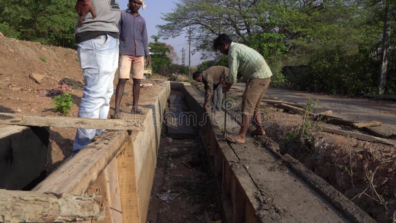 Workers are Building a Canal Stock Footage - Video of natural ...