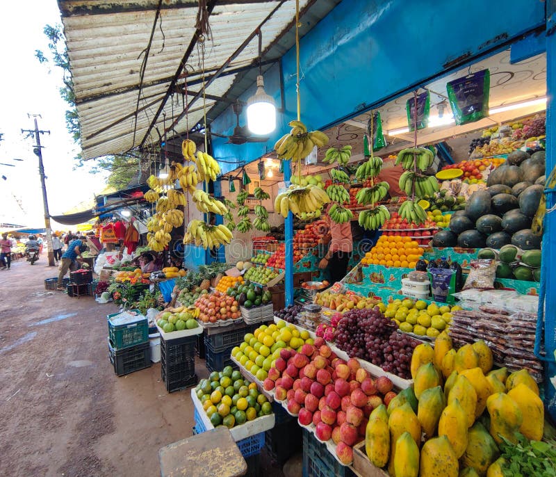 GOA, INDIA -01 FEB 2022 : Fruit Market Shop in Goa,india Editorial ...