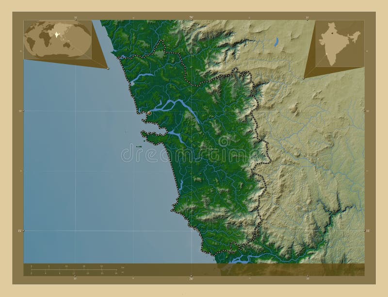 Goa, India. Physical. Capital Stock Photo - Image of outline, asia ...