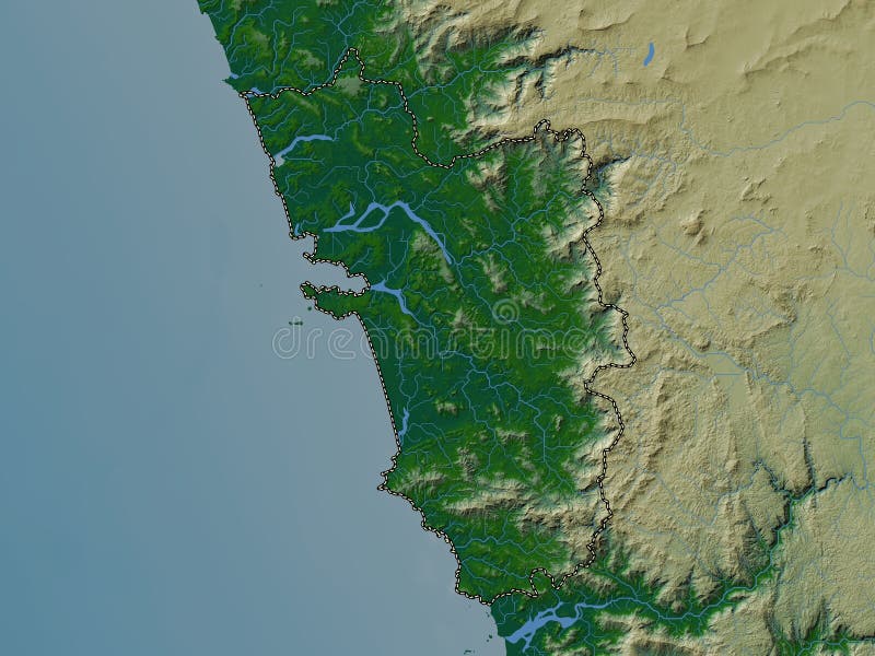 Goa, India. Physical. No Legend Stock Image - Image of gosaba, contour ...