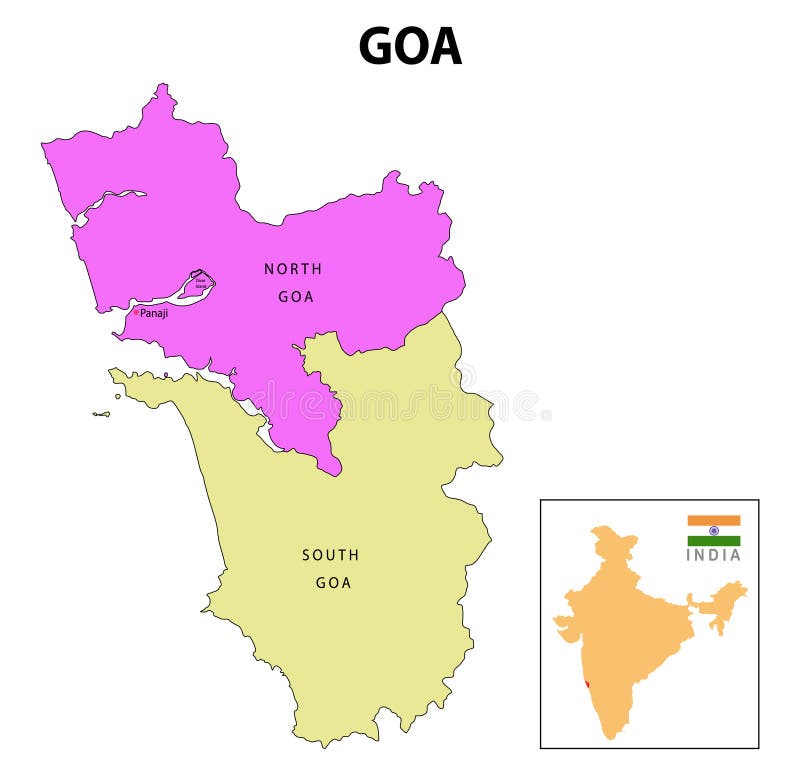 Karnataka District Map with Names Vector Illustration. Karnataka Map ...