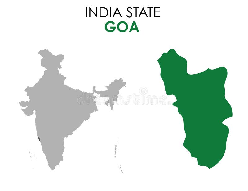 Goa Map of Indian State. Goa Map Vector Illustration Stock Illustration ...