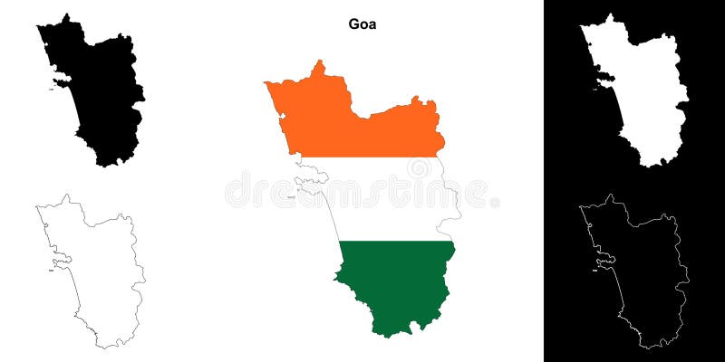 Goa outline map stock vector. Illustration of outline - 323594509