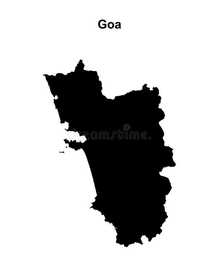 Goa outline map stock vector. Illustration of empty - 360433754
