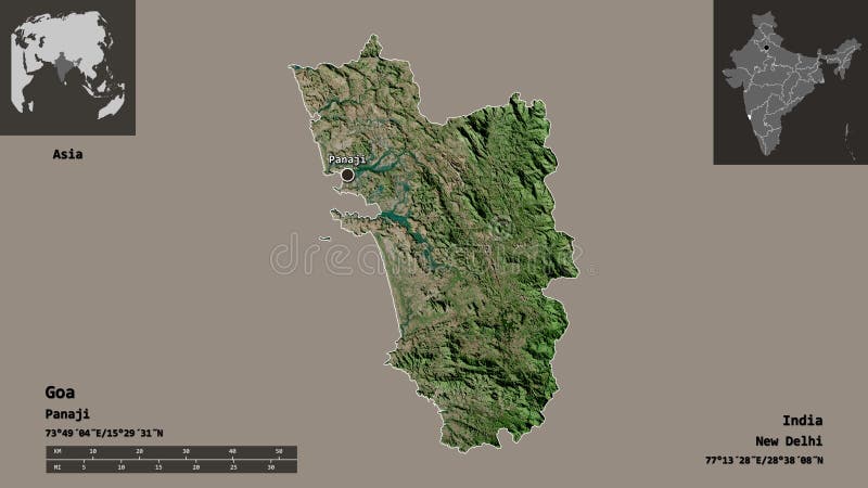Goa, State of India,. Previews. Satellite Stock Illustration ...