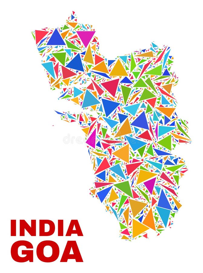 Goa State Map - Mosaic Of Color Triangles Stock Vector - Illustration ...
