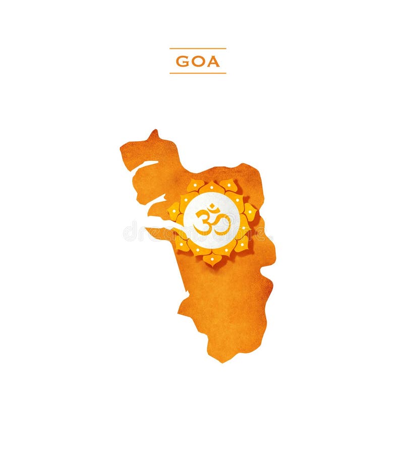 GOA STATE MAP OM SYMBOOL HINDU Stock Illustratie - Illustration of azië ...