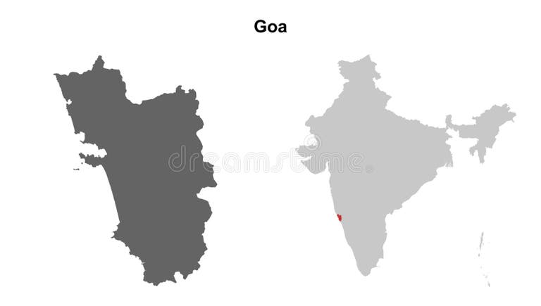 Goa outline map stock vector. Illustration of empty - 378868102