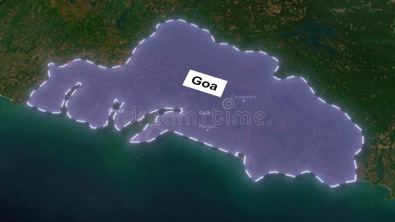 Goa State Zoomed on the Map of India. Stock Video - Video of landscape ...