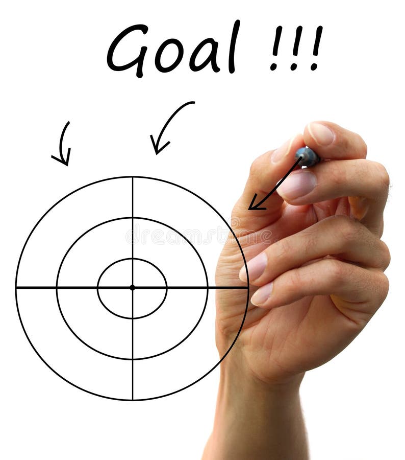 Hand Writing Goals on Whiteboard Stock Image - Image of human, isolated ...