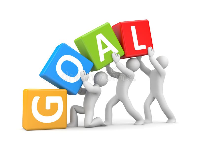 Red Goals Word Shows Objectives Hope and Future Stock Illustration ...