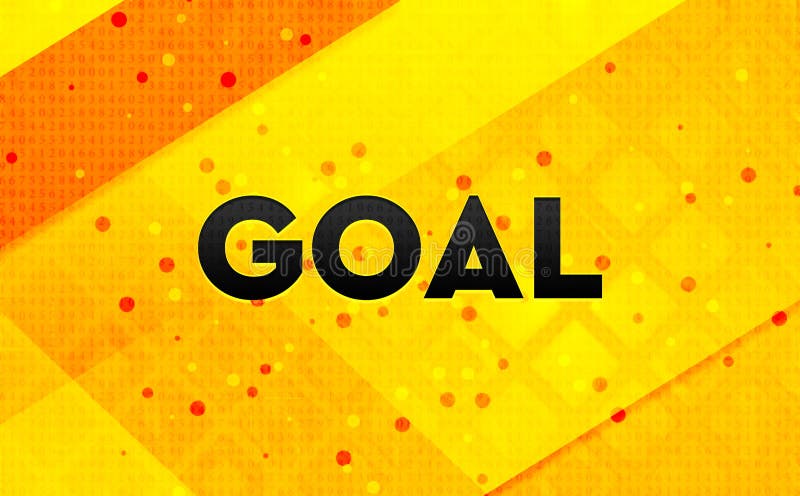 Goal Abstract Digital Banner Yellow Background Stock Illustration ...