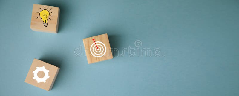 Goal Achievement Concept.Wooden Blocks Stock Image - Image of target ...