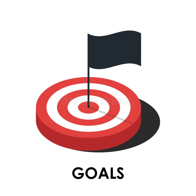 Goal Achievement Flag Rising Flat 3d Isometry Isometric Business ...