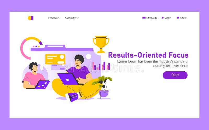 Goal Achievement. Flat Vector Illustration Stock Illustration ...