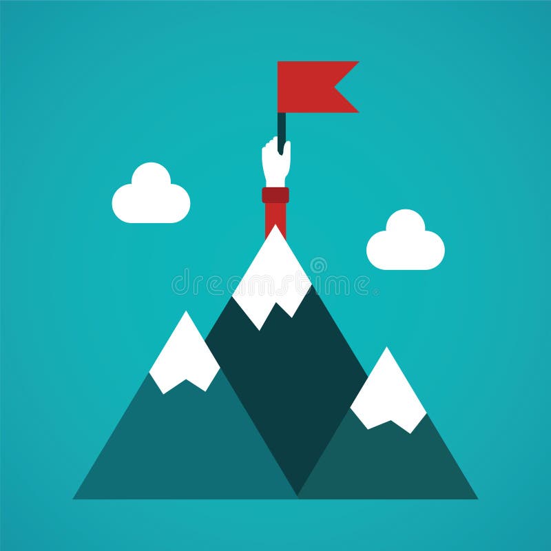 Goal Achievement Vector Concept in Flat Style Stock Vector ...