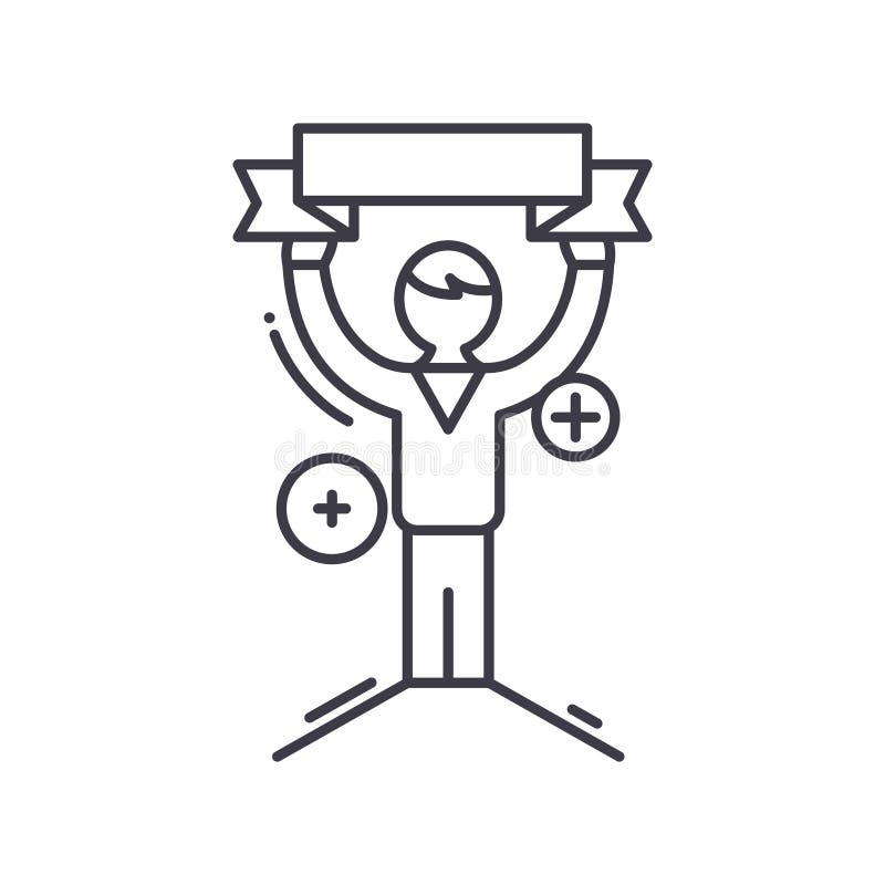 Goal Achieving Icon, Linear Isolated Illustration, Thin Line Vector ...
