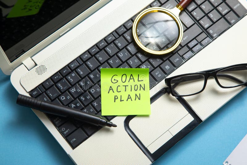 Goal. Action. Plan on Sticky Note Stock Image - Image of management ...