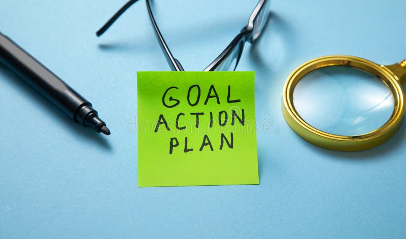 Goal. Action. Plan on Sticky Note Stock Image - Image of business ...
