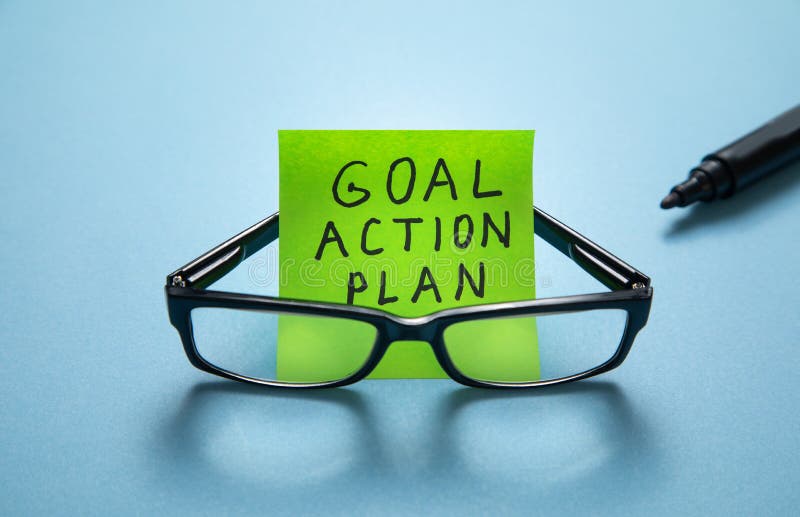 Goal. Action. Plan on Sticky Note Stock Image - Image of challenge ...