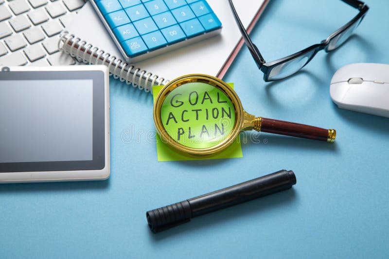 Goal. Action. Plan on Sticky Note Stock Image - Image of improvement ...
