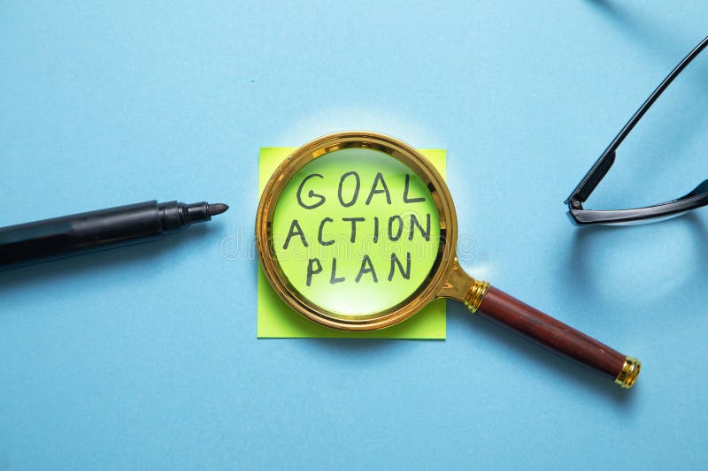 Goal. Action. Plan on Sticky Note Stock Image - Image of performance ...