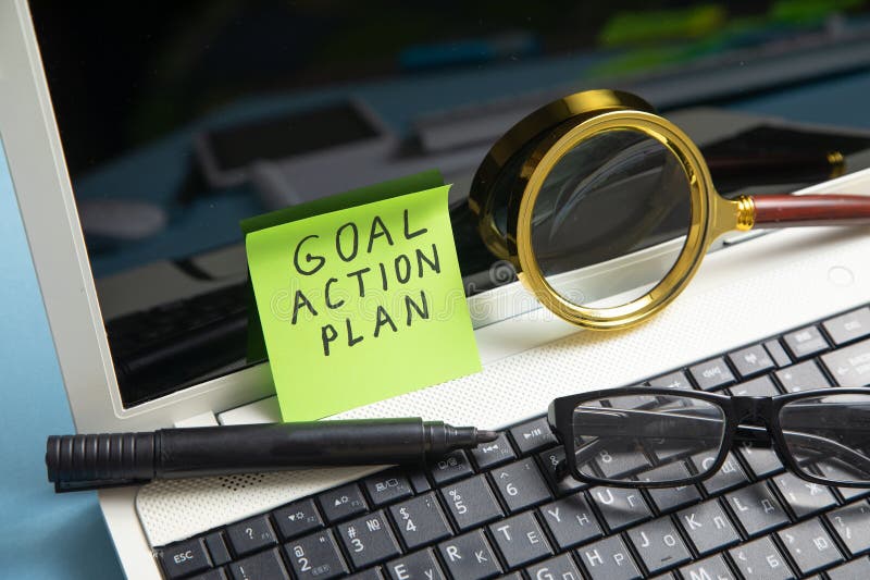 Goal. Action. Plan on Sticky Note Stock Image - Image of performance ...