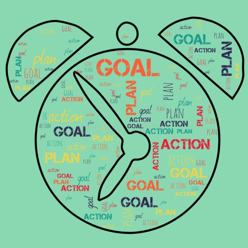 Goal, Action and Plan with Time Presentation with a Green Background ...