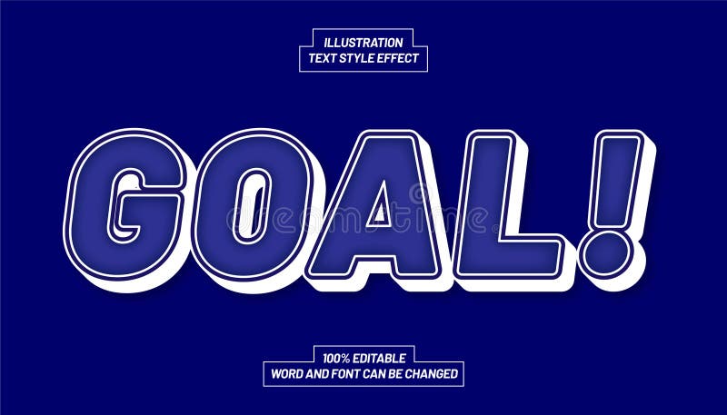 Goal Blue Text Style Effect Stock Vector - Illustration of dynamic ...