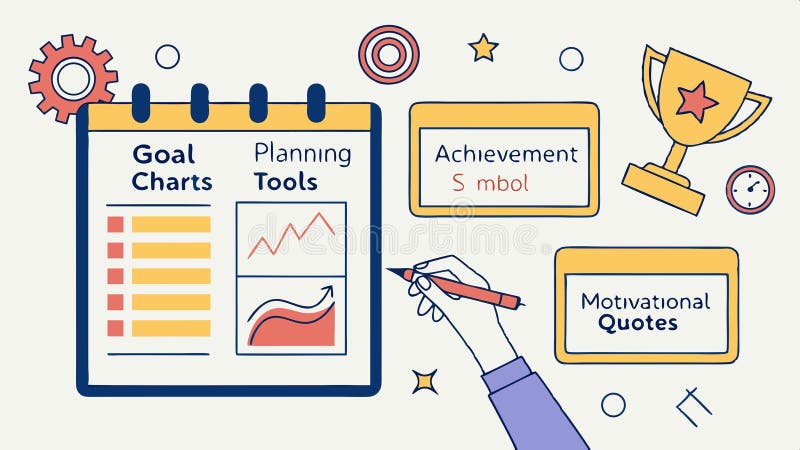 Goal Chart Planning, Business Strategy and Achievement Process Vector ...