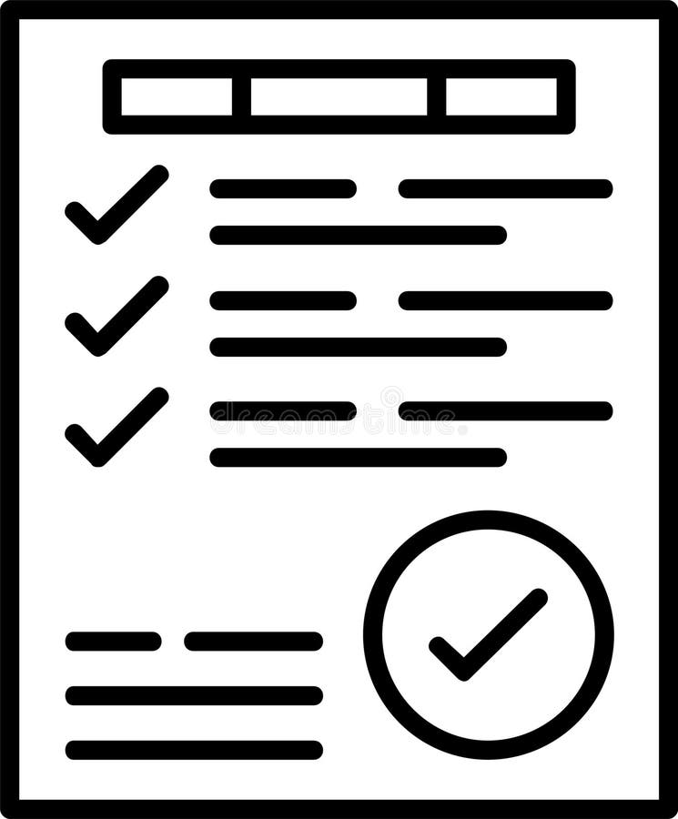 Goal Completion Outline Vector Icon Stock Vector - Illustration of ...