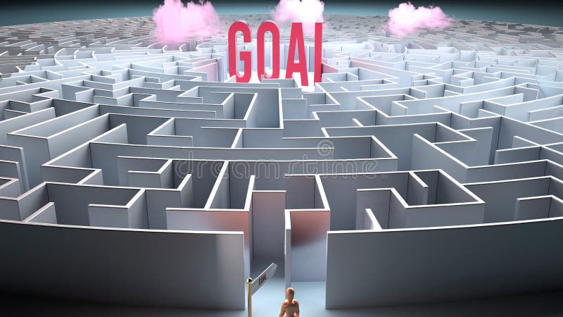 Goal and a Complicated Path To it Stock Illustration - Illustration of ...