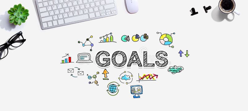 Goal Concept with a Computer Keyboard Stock Illustration - Illustration ...