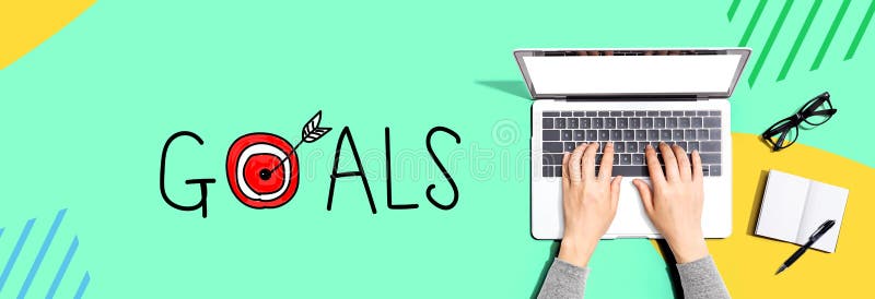 Goal Concept with Person Using a Laptop Stock Image - Image of tech ...