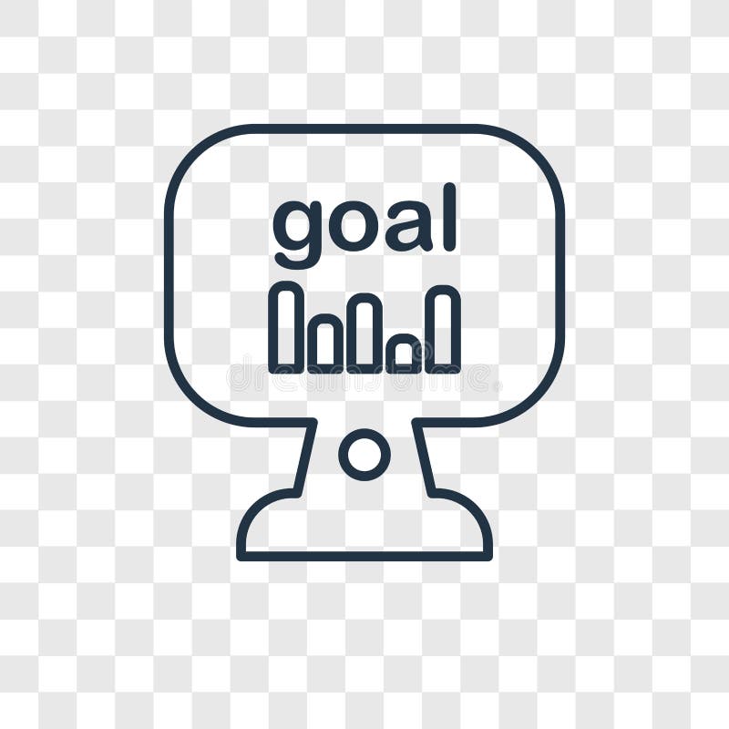 Goal Concept Vector Linear Icon Isolated on Transparent Background ...
