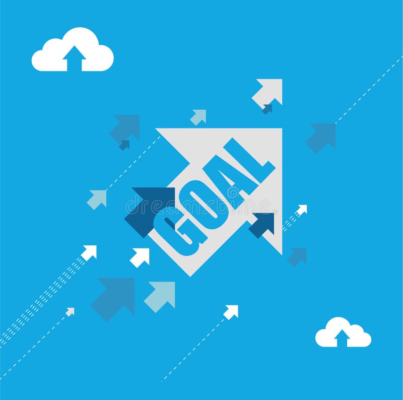 Goal Destination Arrows Illustration Concept Stock Illustration ...