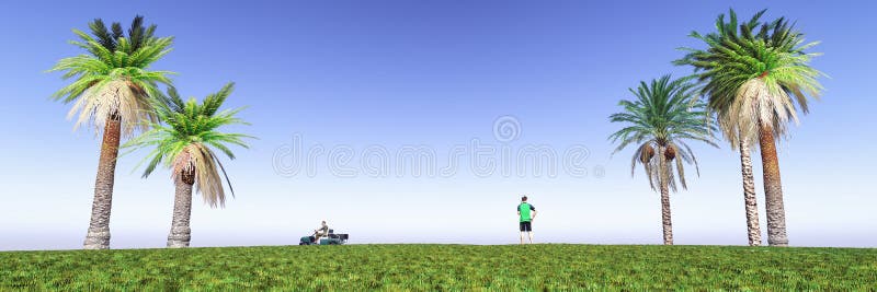 Goal Field with a Golf Cart Stock Image - Image of lifestyle, player ...