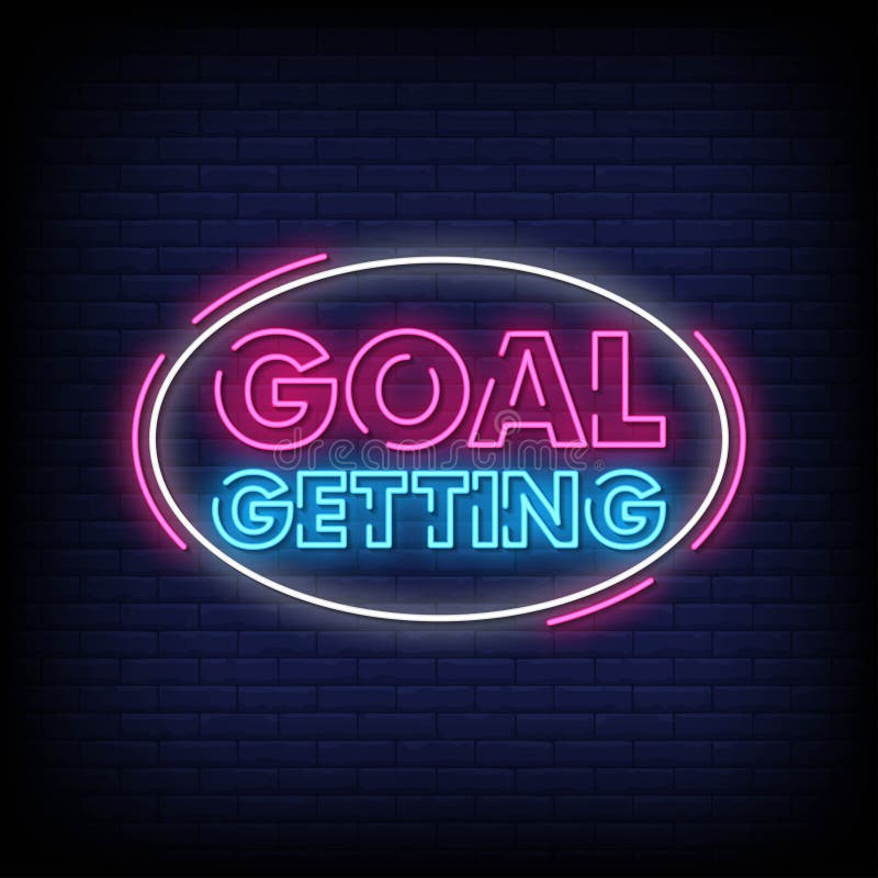 Goal Getting Neon Signs Style Text Vector Stock Vector - Illustration ...